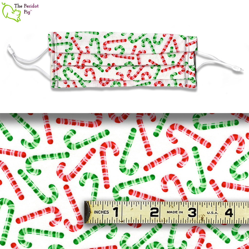 Candy Canes - 100% Cotton Pleated Mask – The Peridot Pig